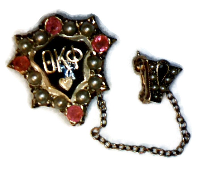 Gorgeous Theta Kappa Phi 14KT Yellow Gold Sorority Pin With 10 Seed ...