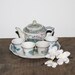 Seven Piece Child's Porcelain Lotus Flower Tea Set With Pot, Tray, and ...