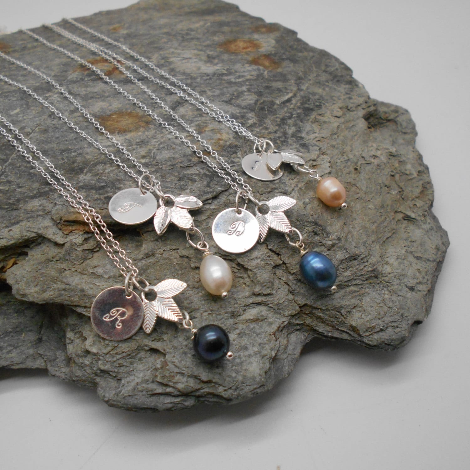 Pearl Necklace / Personalized Necklace / Bridesmaids Gift | Etsy