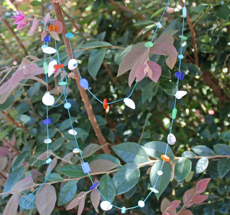 Tiny Sea Glass and Shell Garland. Beach Wedding Nautical | Etsy