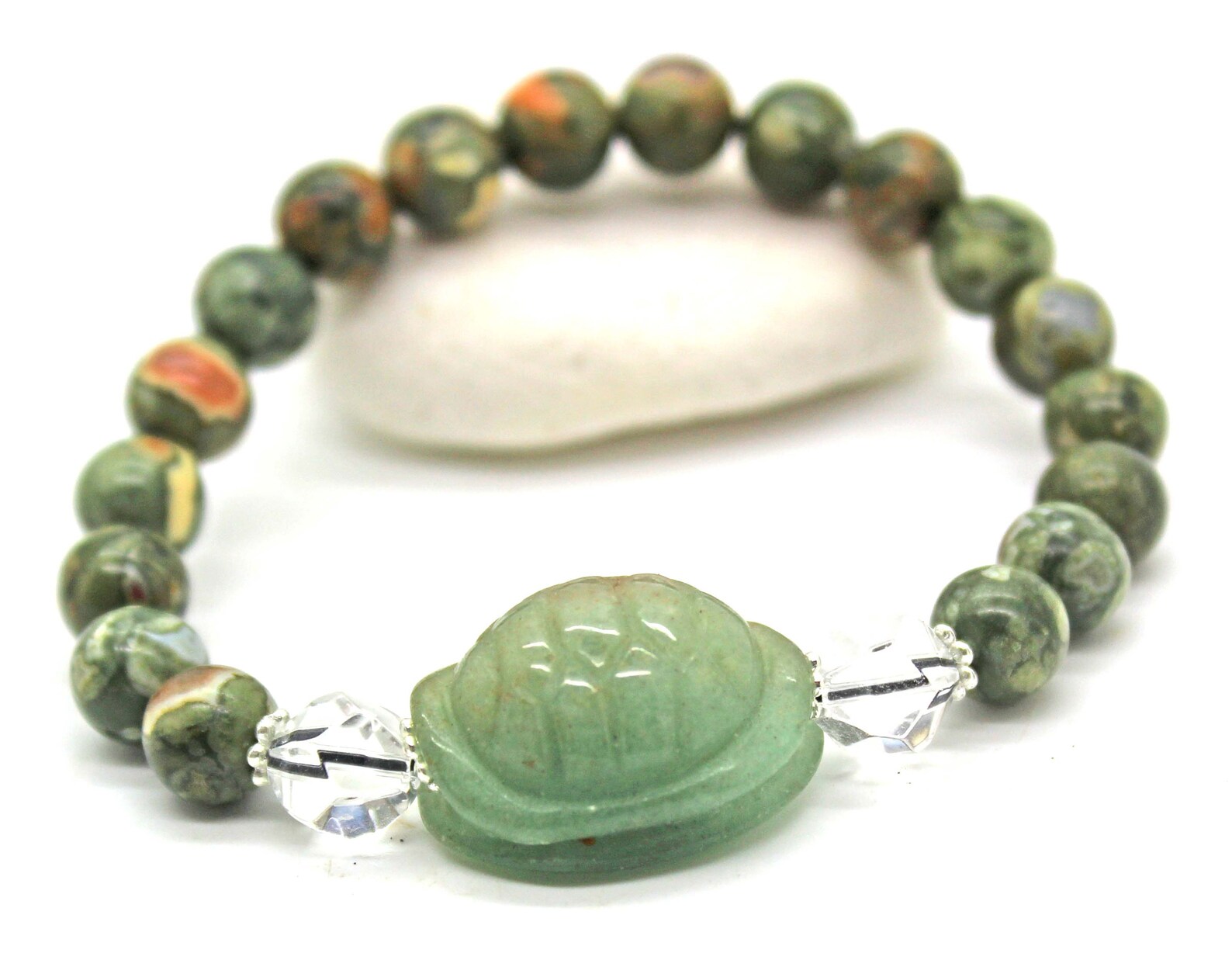 Turtle Shell Gemstone Bracelet Beach Jewelry Stretch - Etsy