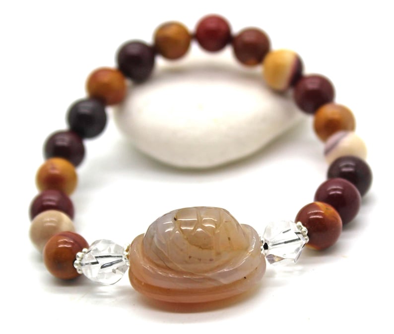 Turtle Shell Gemstone Bracelet Beach Jewelry Stretch | Etsy