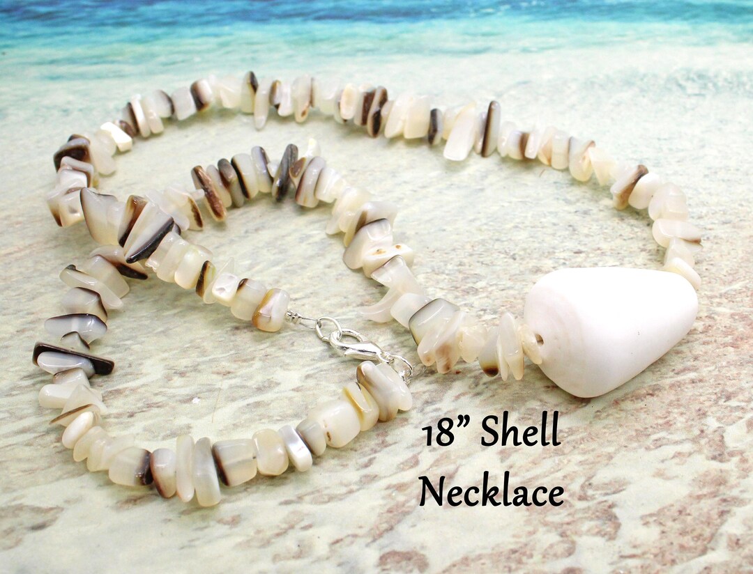Sea Shell Necklace With Cone Shell / Cone Shell Necklace / Surfer ...