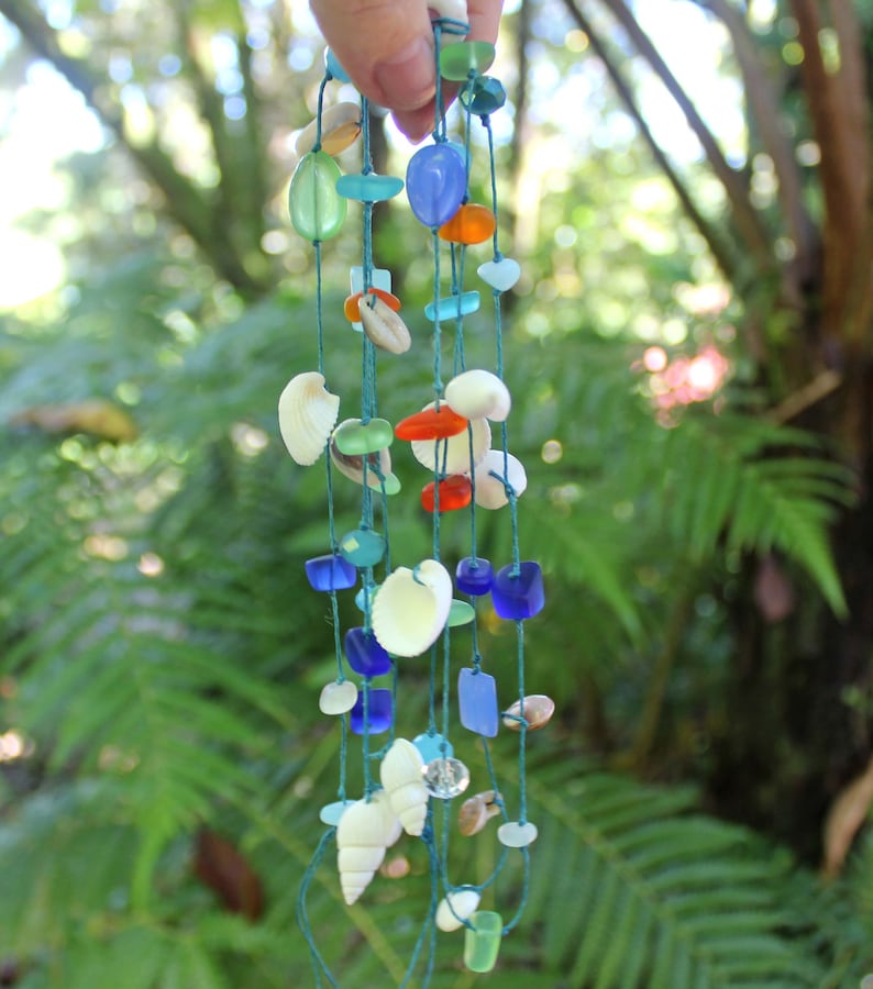 Tiny Sea Glass and Shell Garland. Beach Wedding Nautical | Etsy