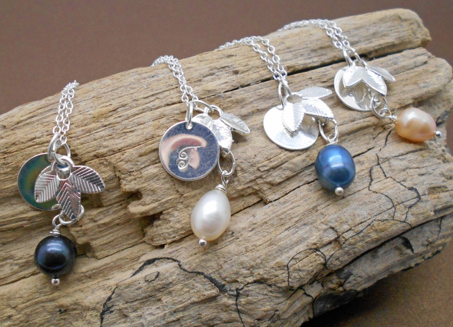 Pearl Necklace / Personalized Necklace / Bridesmaids Gift | Etsy