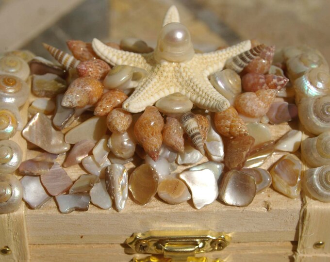 Shell Treasure Chest Wedding Ring Holder Beach Wedding Prom - Etsy