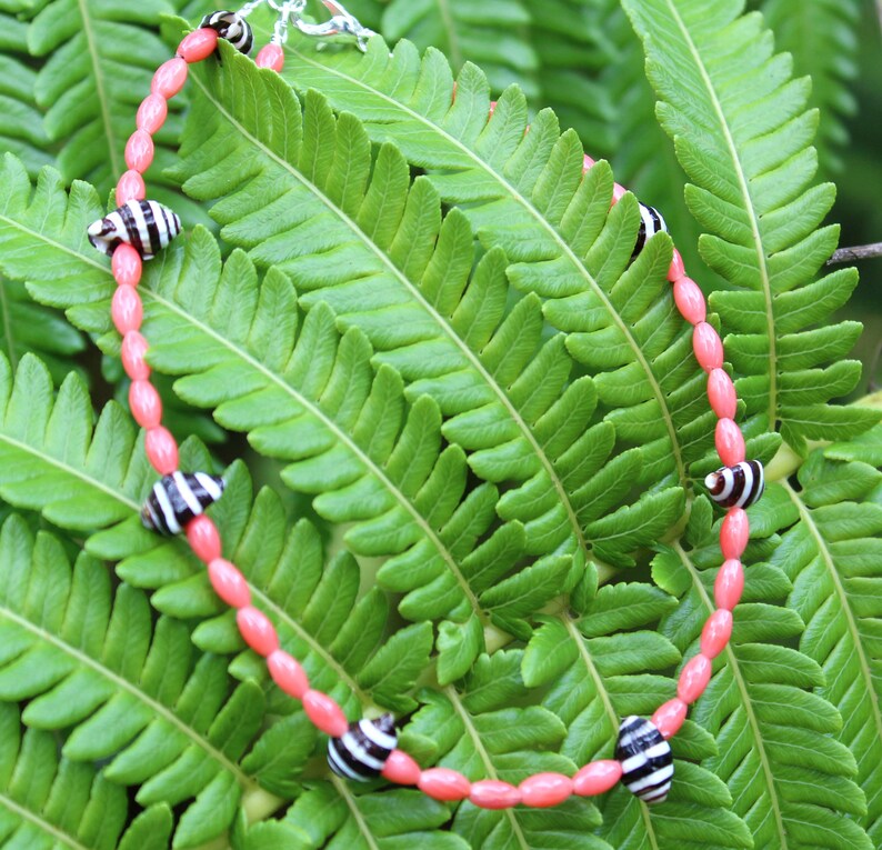 Coral Anklet With Bee Hive Shells Beachy Anklet Beach | Etsy