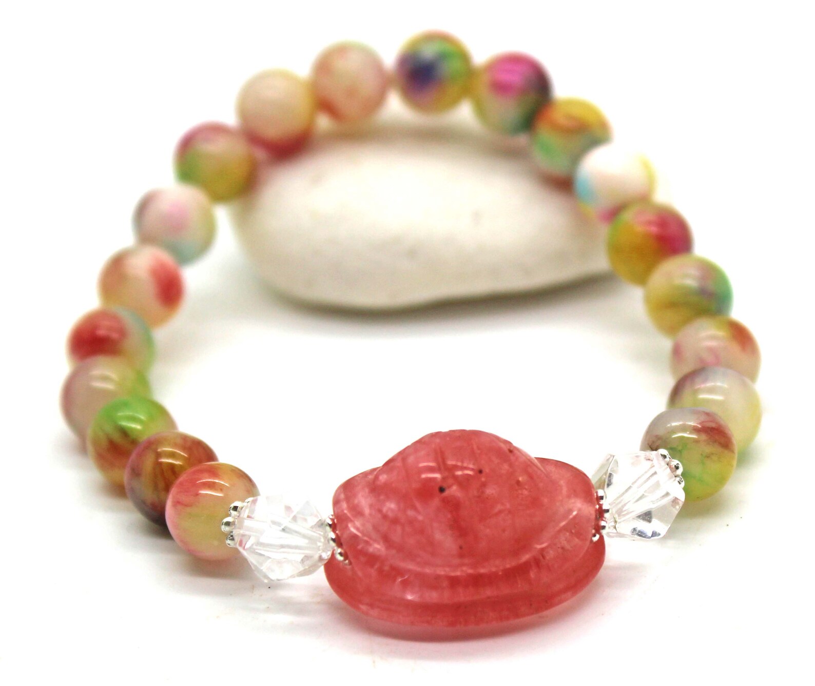 Turtle Shell Gemstone Bracelet Beach Jewelry Stretch - Etsy