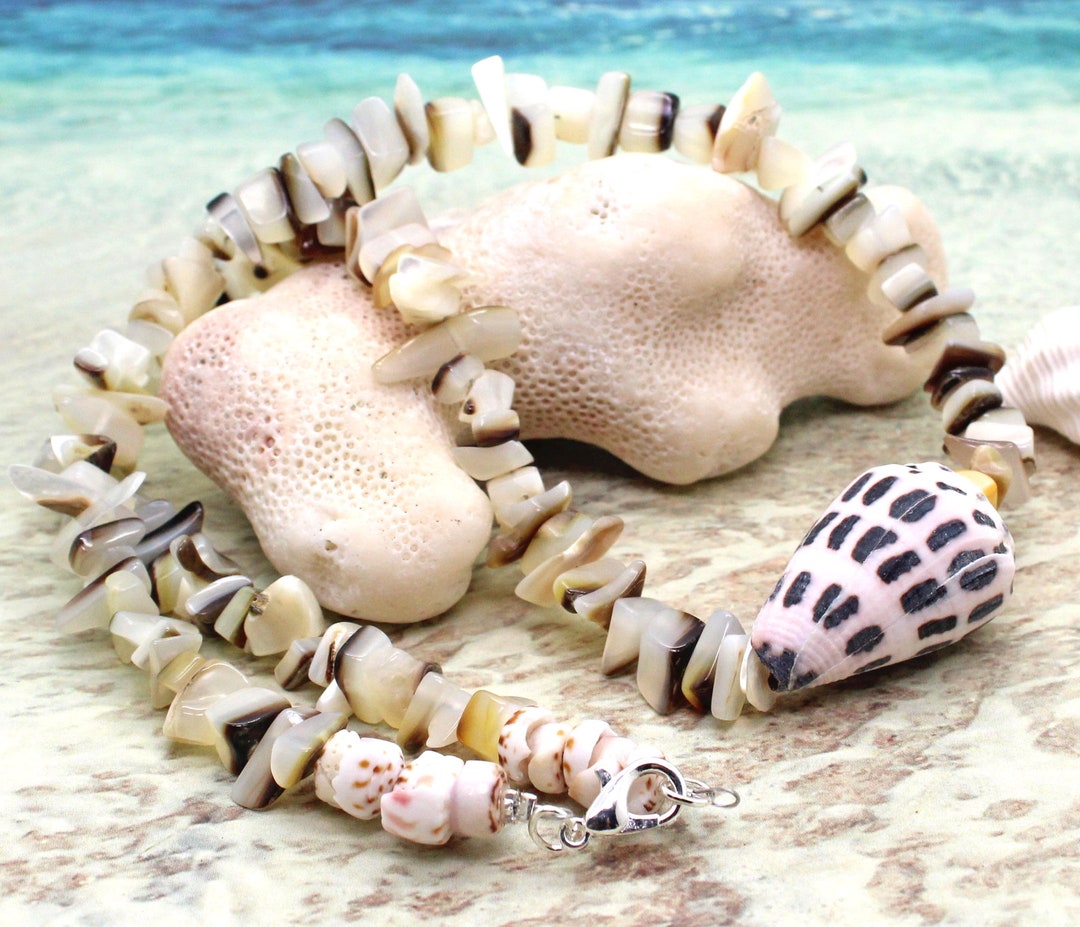 Sea Shell Necklace With Hebrew Cone Shell / Cone Shell Necklace / Beach ...