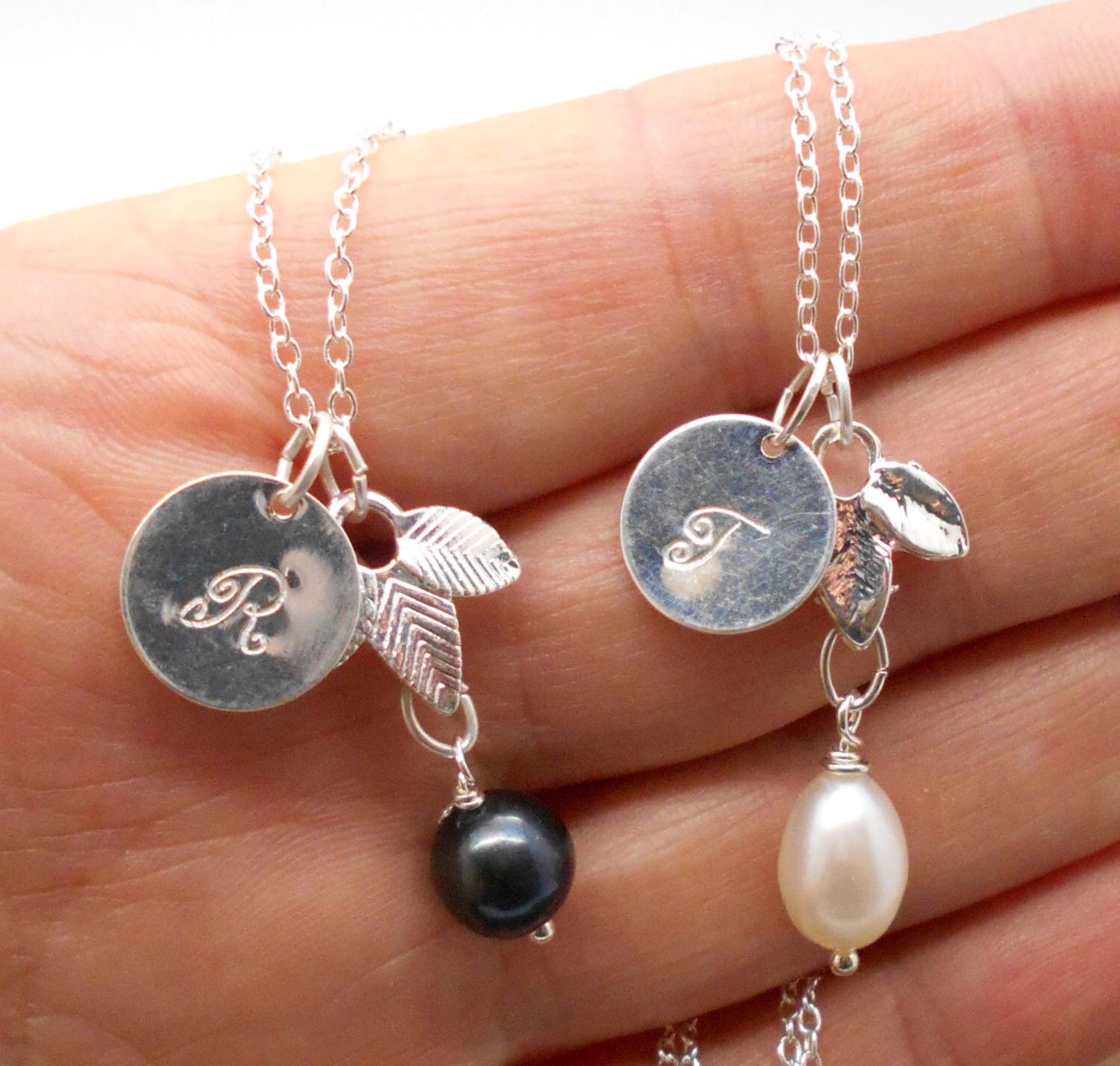 Pearl Necklace / Personalized Necklace / Bridesmaids Gift | Etsy