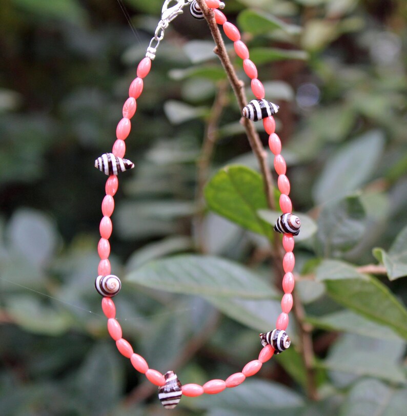Coral Anklet With Bee Hive Shells Beachy Anklet Beach | Etsy