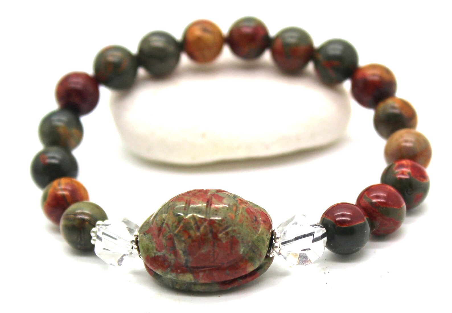 Turtle Shell Gemstone Bracelet Beach Jewelry Stretch - Etsy