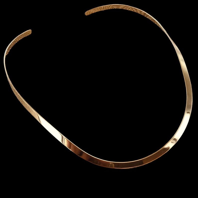 Versatile Flat Wire Choker in Silver, Gold, or Copper - Smooth or ...