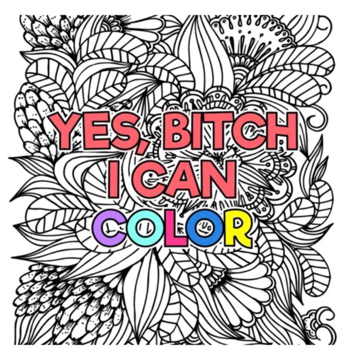 Yes, Bitch I Can Color- Adult Coloring Book. - Etsy