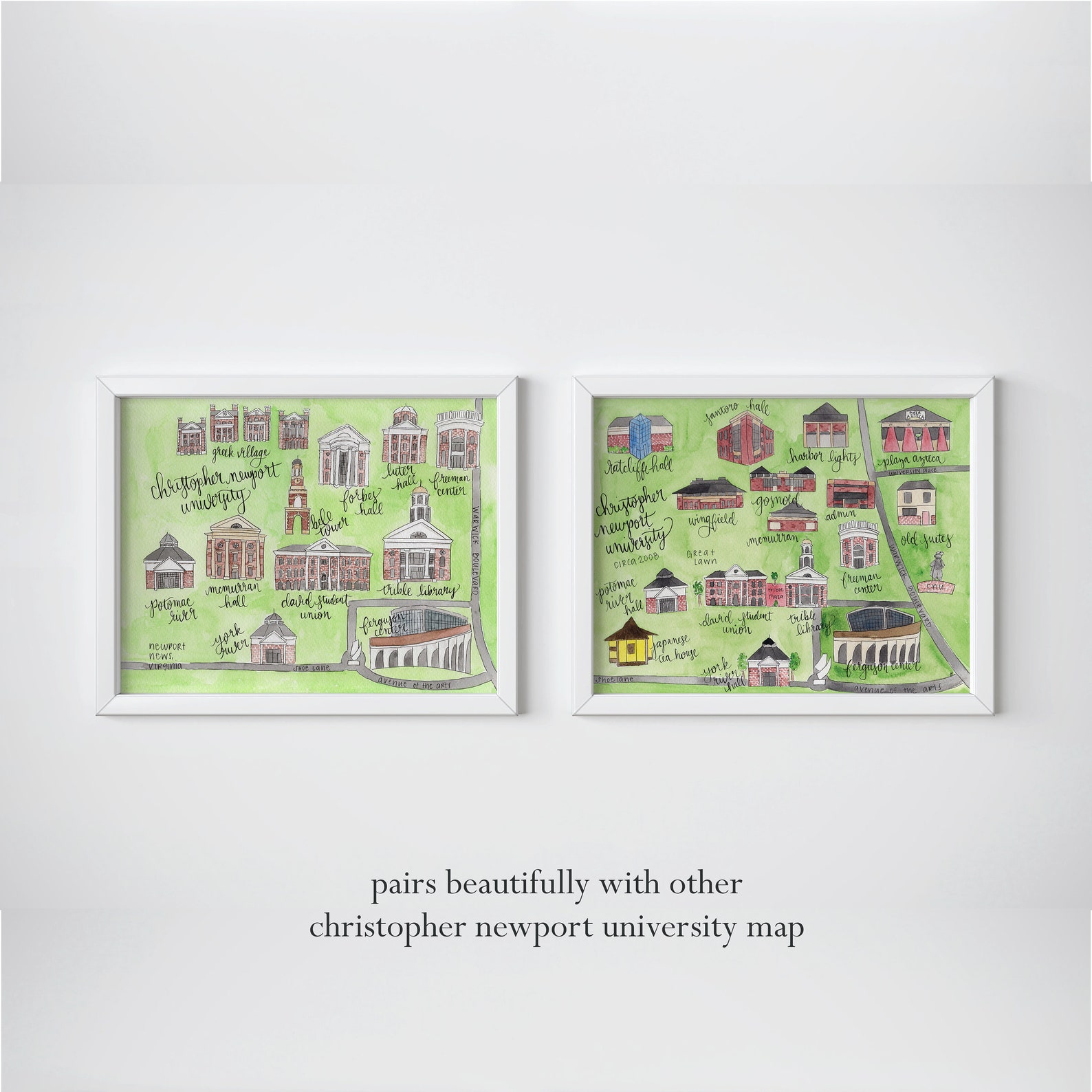 2020 Christopher Newport University Map 8x10 Print - Etsy