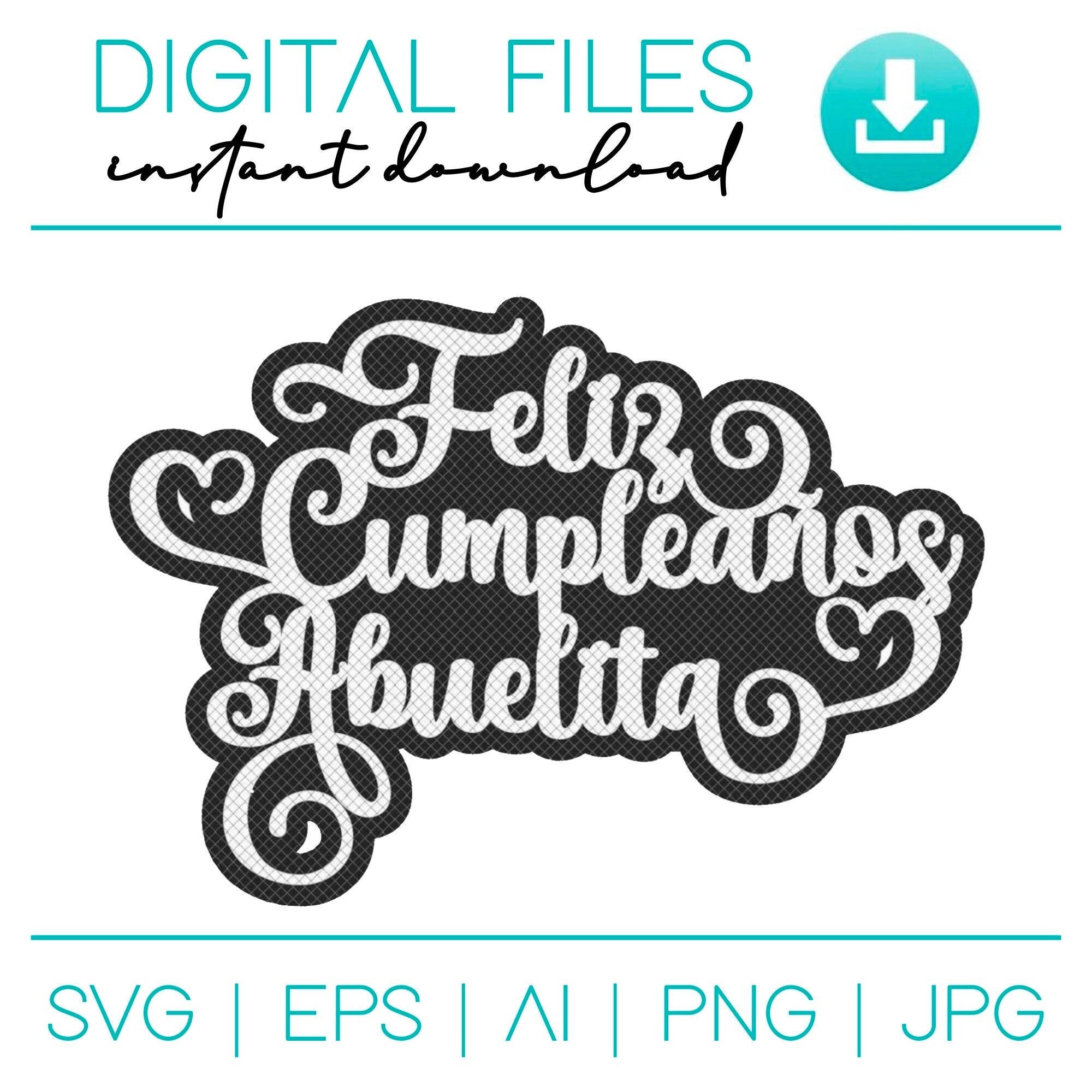 Feliz Cumpleaños Abuelita: Adorno Pastel, Cake Topper, Gift | Digital ...
