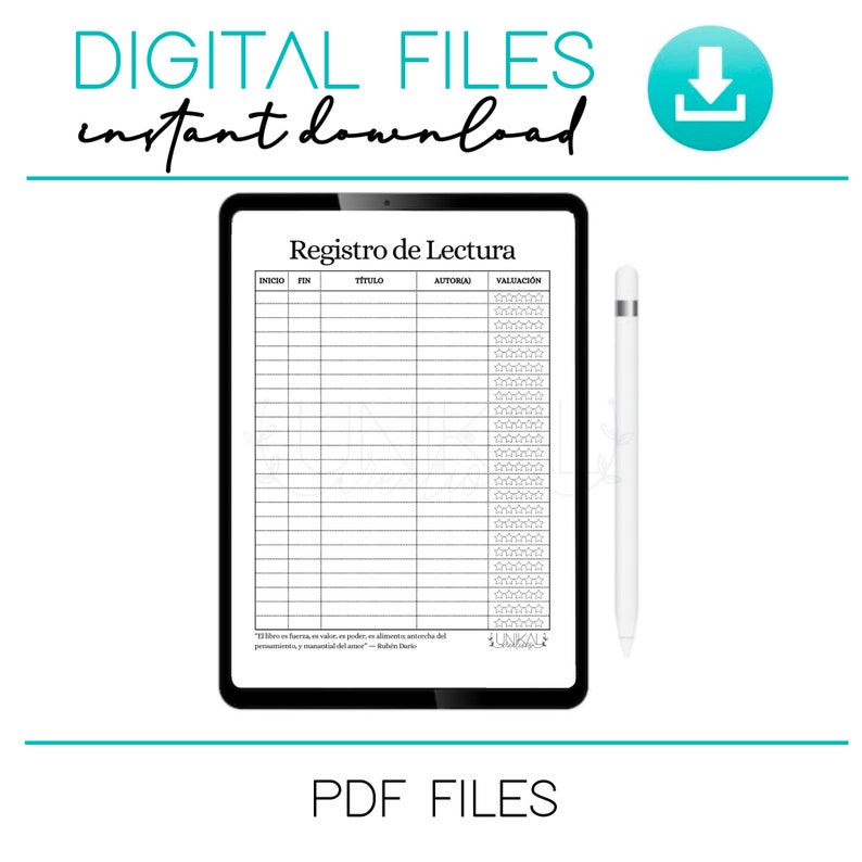 Registro De Lectura | Libros, Biblioteca Digital - Instant Digital ...