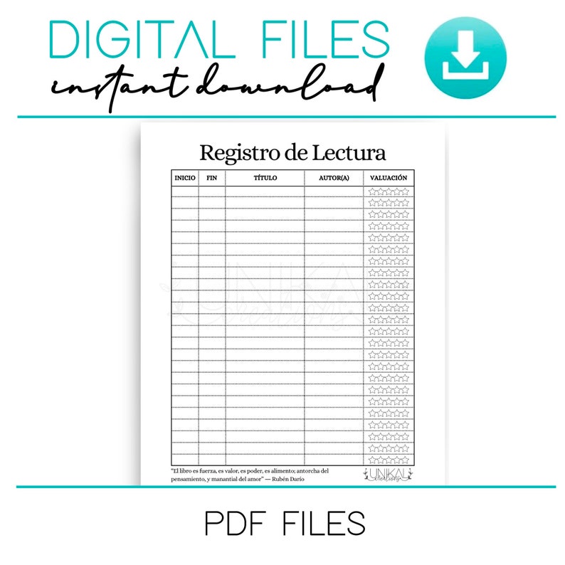 Registro De Lectura | Libros, Biblioteca Digital - Instant Digital ...