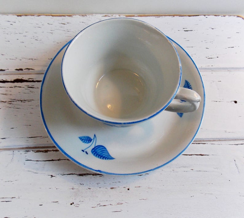 ARABIA Suomi Made in FINLAND Blue Flower Cup and Saucer and - Etsy