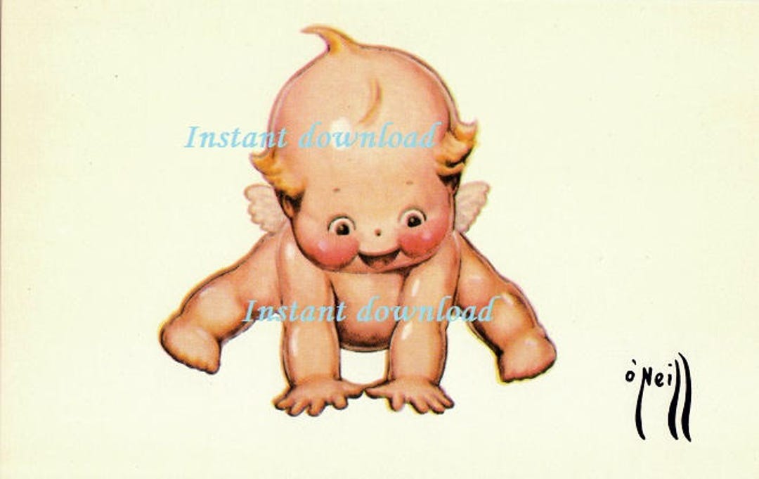 Kewpie Digital Image, Cupid, Jumping, Leapfrog. JPG Instant Download ...