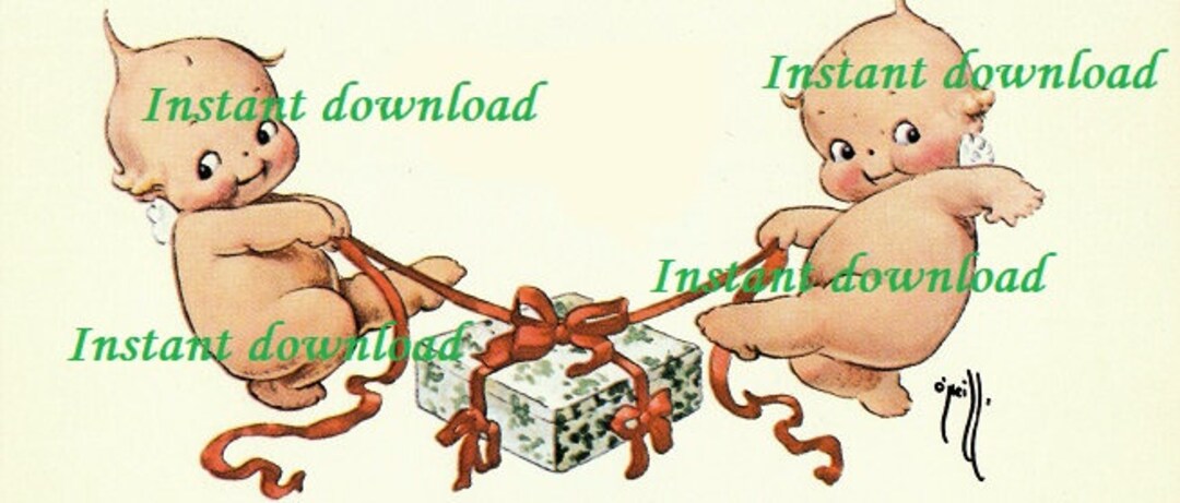 Kewpie Digital Image, Cupid, Christmas Gift. JPG Instant Download, Rose ...