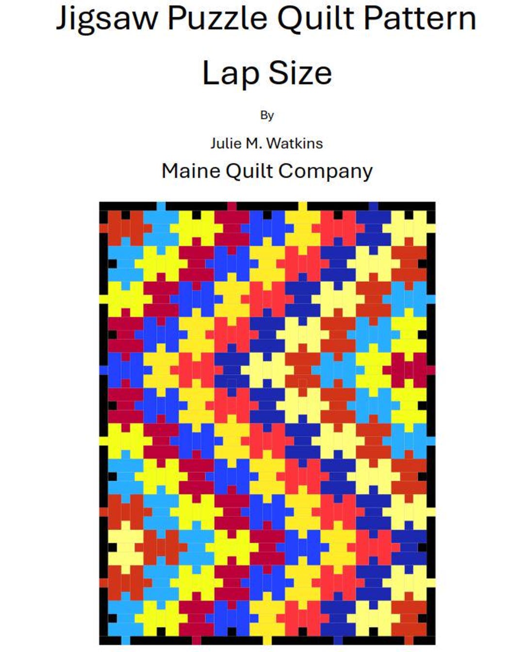 Jigsaw Puzzle Quilt Pattern Lap Size PDF File Digital Download - Etsy