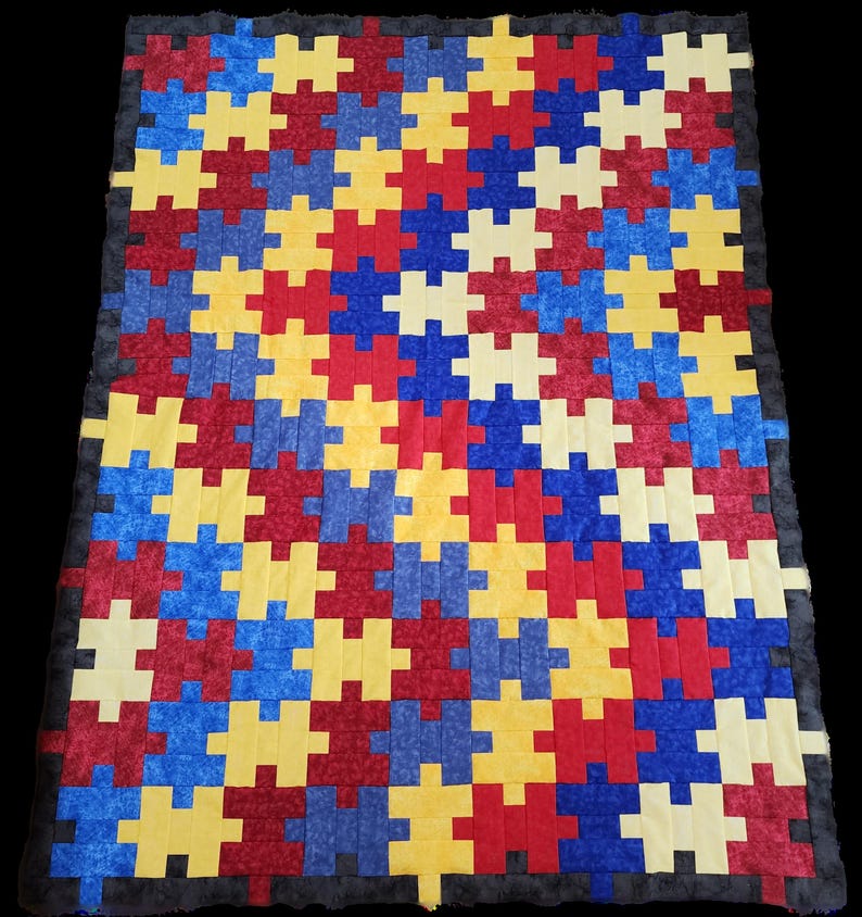 Jigsaw Puzzle Quilt Pattern Lap Size PDF File Digital Download - Etsy