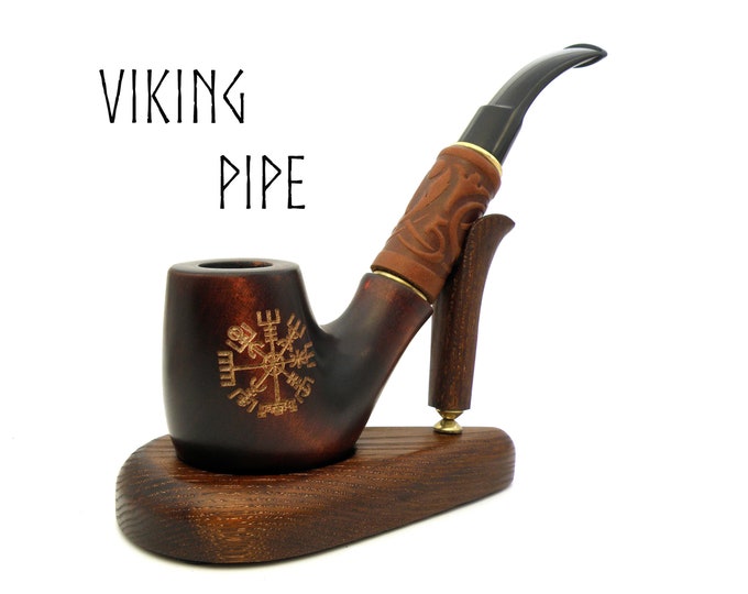 Viking Pipe Runic Vegvisir Smoking Pipe Celtic Alphabet Viking Compass ...