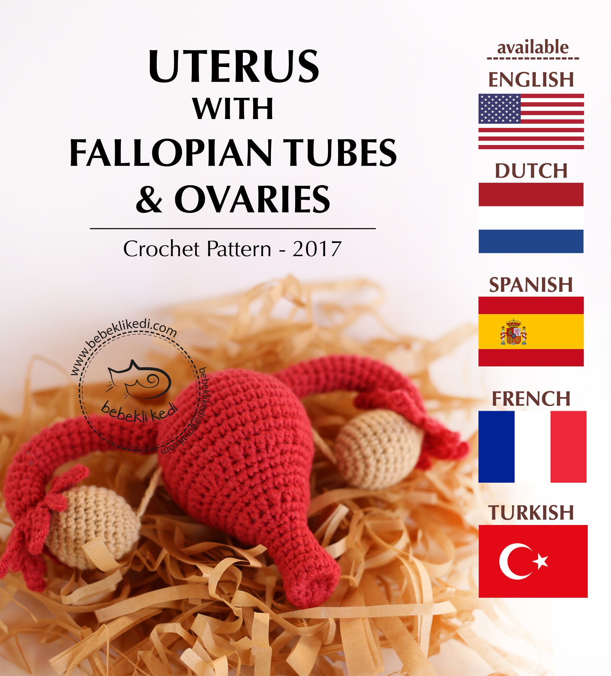 Crochet Pattern UTERUS With Fallopian Tubes & Ovaries Womb - Etsy UK