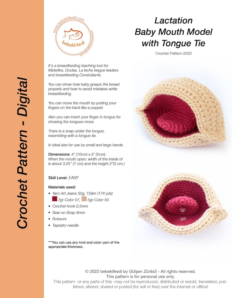 Crochet Pattern Lactation Teaching Tool Baby Mouth Model - Etsy