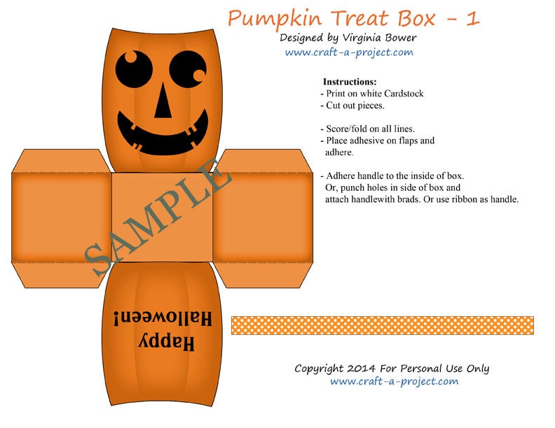 Halloween Pumpkin Treat Bag/box - Halloween Favor - Halloween Treat Bag ...