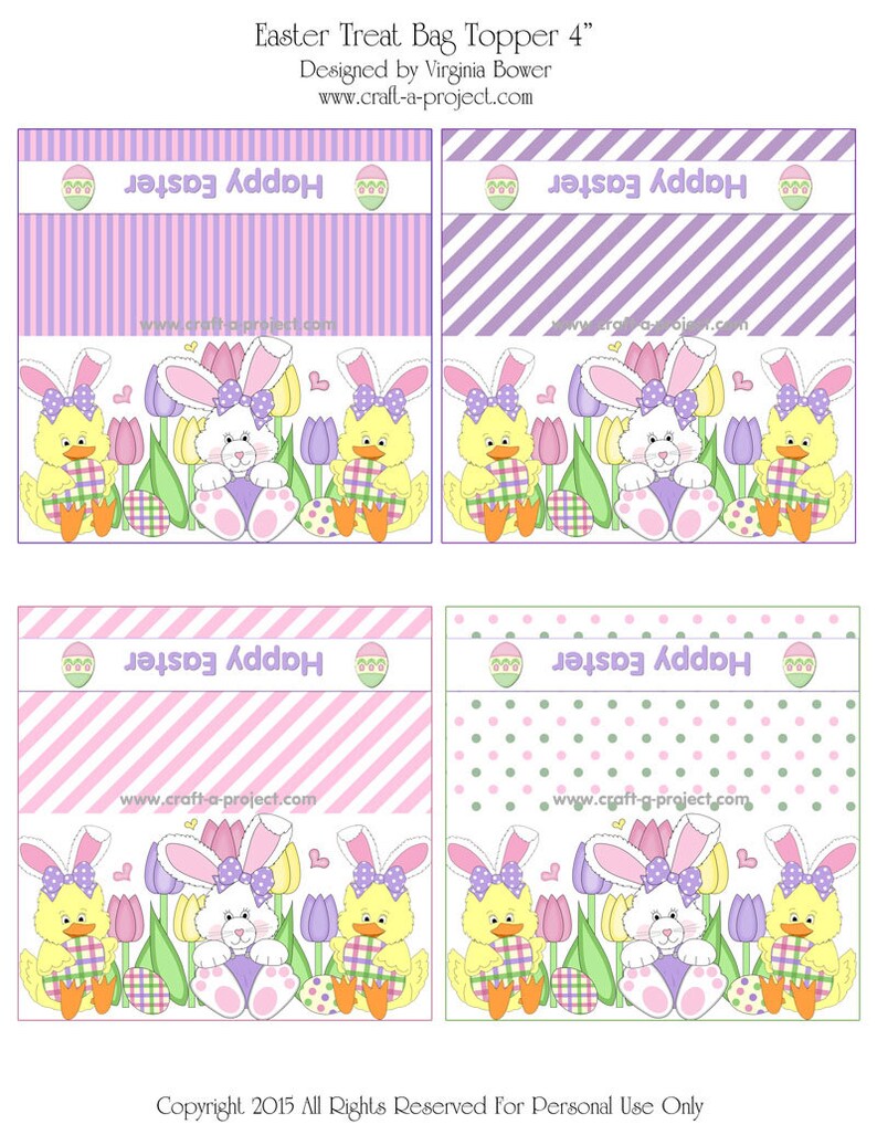 Easter Bunny Treat Bag Toppers FREE Easter Mini Milk Cartons Easter ...