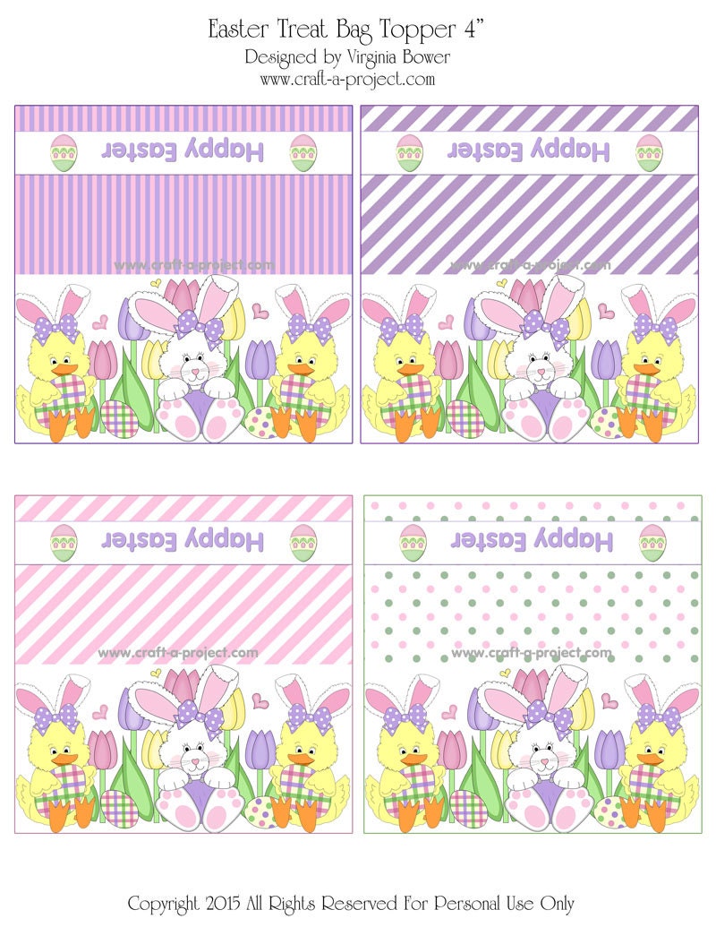 Easter Bunny Treat Bag Toppers FREE Easter Mini Milk Cartons Easter ...