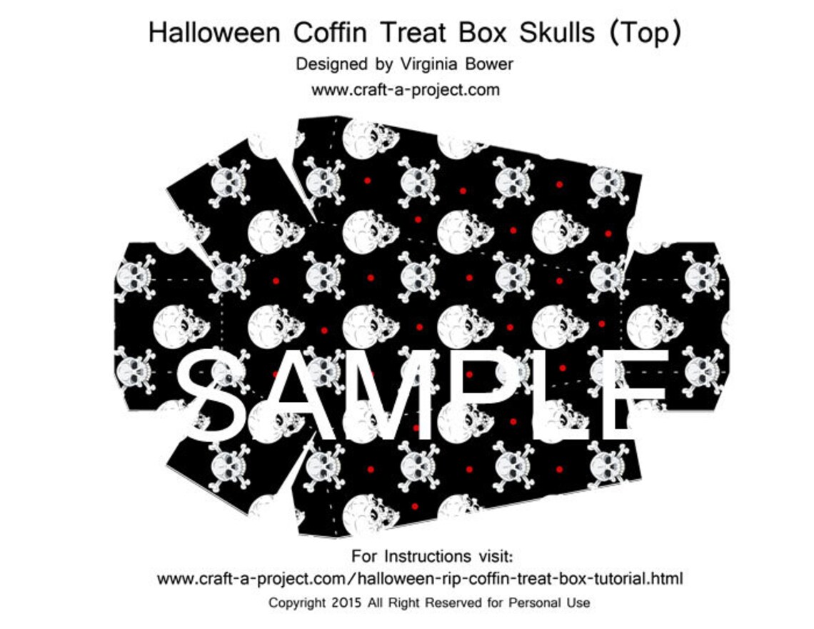 Halloween Coffin Treat Box Cross Bones & Skulls - Halloween Party ...