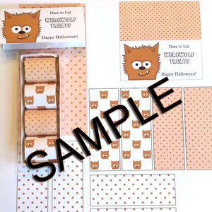 WEREWOLF Halloween Chocolate Nugget Wrappers, Topper and Tray Set ...