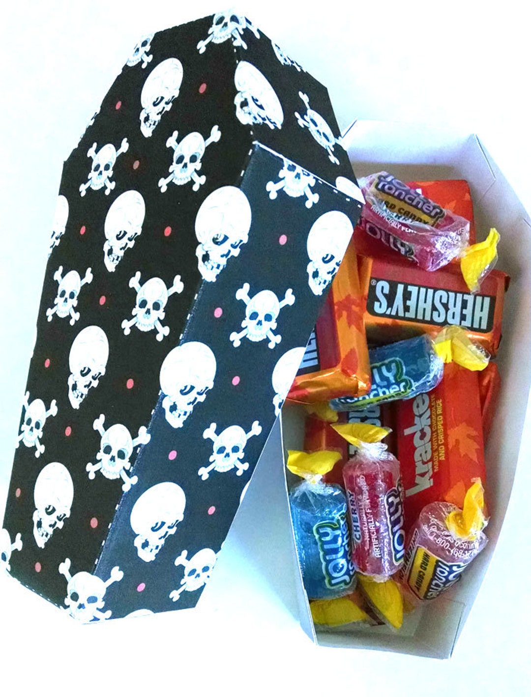 Halloween Coffin Treat Box Cross Bones & Skulls - Halloween Party ...