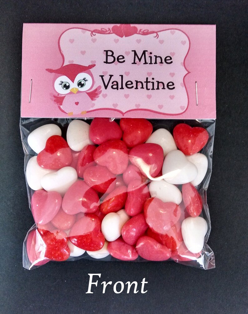 Valentine's Day Treat Bag Topper - Be Mine Valentine Owl - Etsy