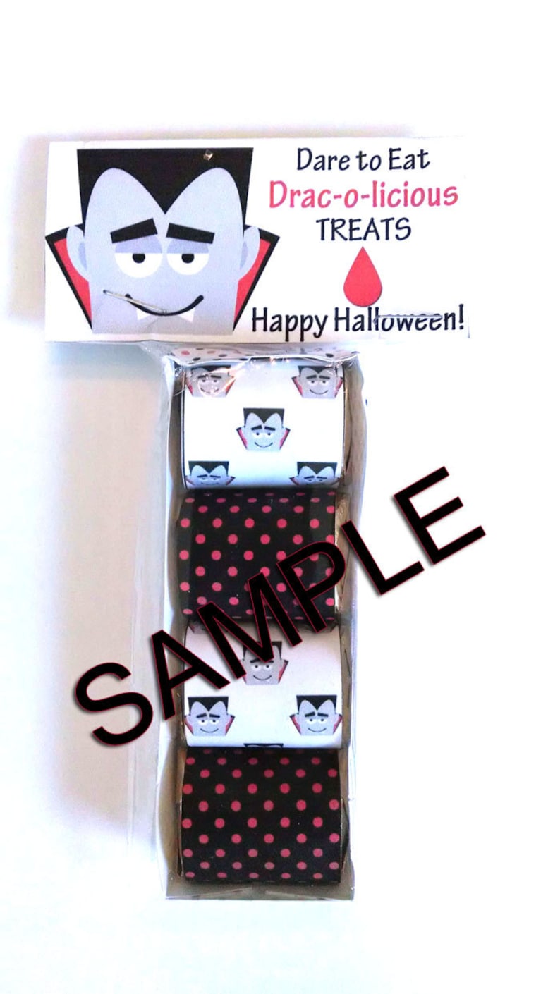 DRACULA Halloween Chocolate Nugget Wrappers, Topper and Tray Set ...