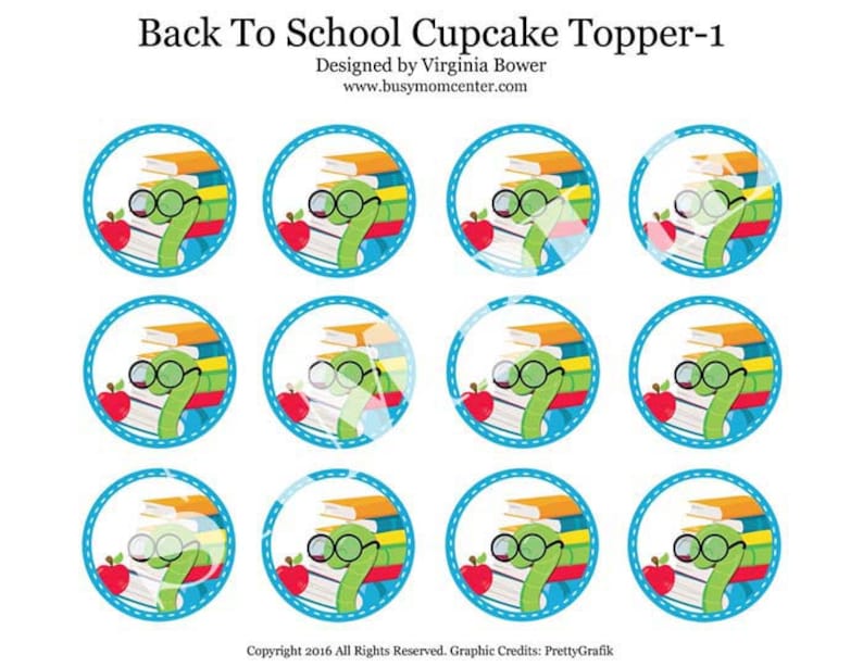Back to School Cupcake Toppers and Cupcake Wrappers - Etsy