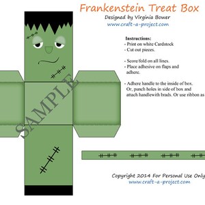 Halloween Frankenstein Treat Bag/box - Halloween Treat Bags - Halloween ...