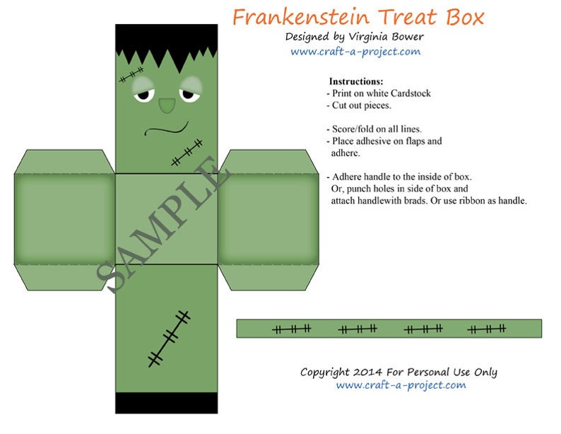 Halloween Frankenstein Treat Bag/box - Halloween Treat Bags - Halloween ...