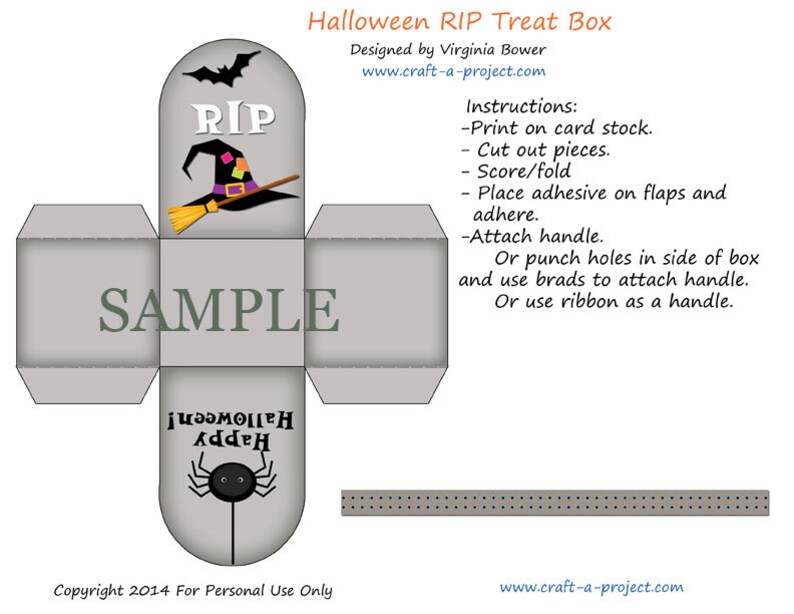 Halloween RIP Treat Bag/box - Halloween Party Favors - Halloween Treat ...
