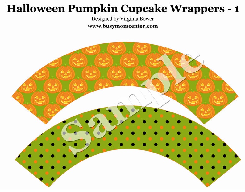 Halloween Pumpkin Cupcake Topper & Matching Wrapper - Etsy
