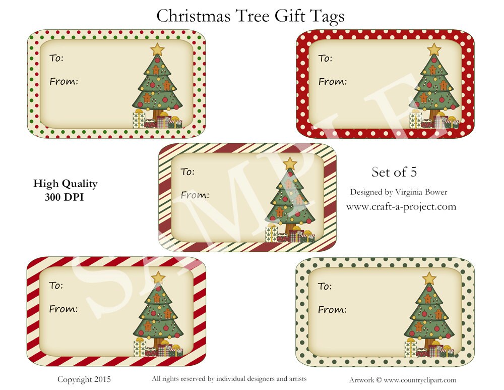 Christmas Tree Gift Tags - Christmas Gift Tags - Printable Gift Tags - Etsy