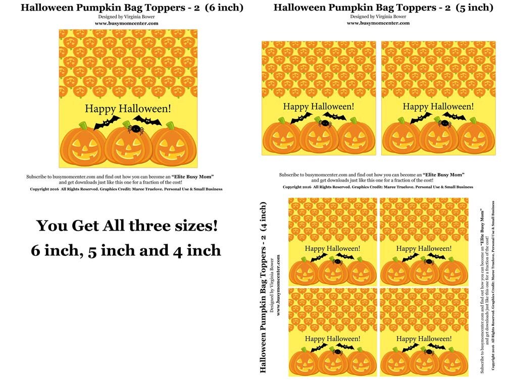 Halloween Pumpkin Bag Topper 2 - Etsy