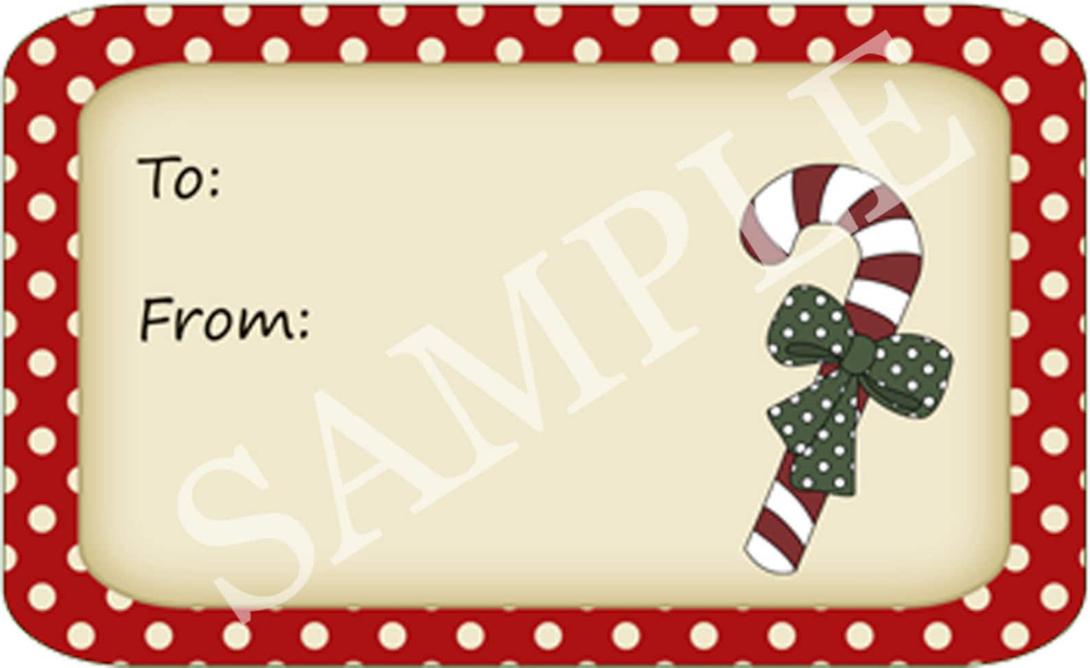 Candy Cane Gift Tags - Christmas Gift Tags - Etsy