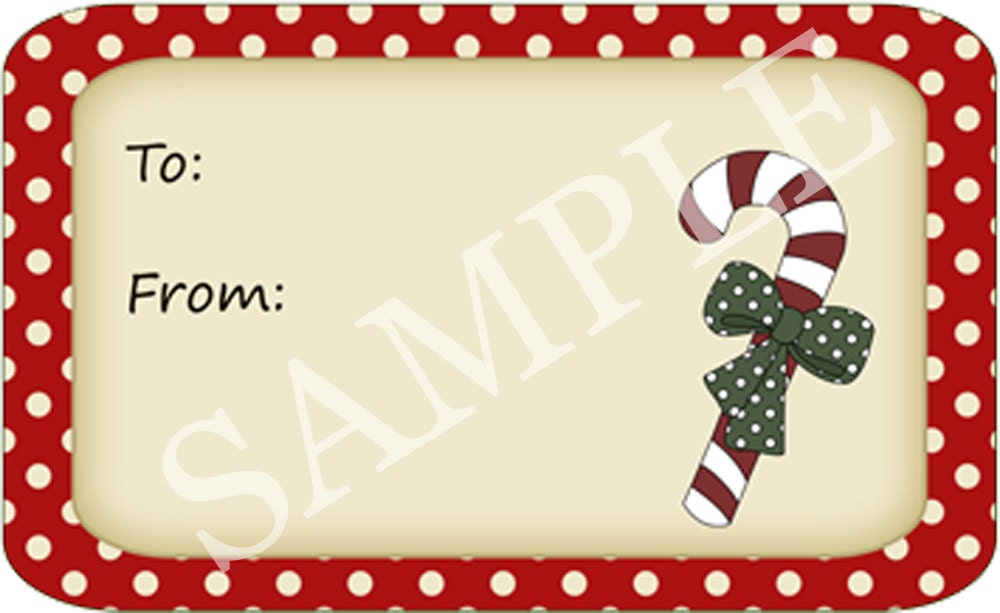 Candy Cane Gift Tags - Christmas Gift Tags - Etsy