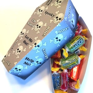 Halloween Coffin Treat Box (skulls) - Halloween Party Favors ...
