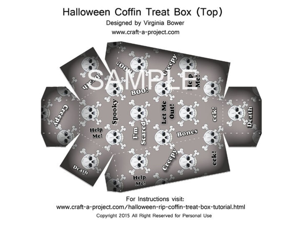 Halloween Coffin Treat Box (skulls) - Halloween Party Favors ...