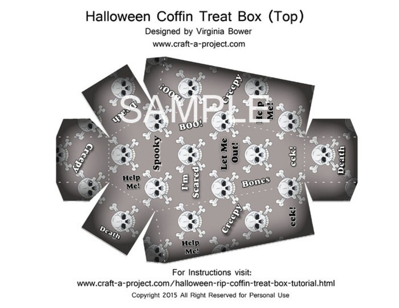 Halloween Coffin Treat Box (skulls) - Halloween Party Favors ...
